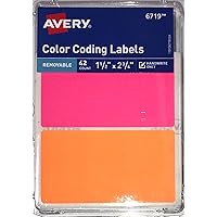 Amazon.com : Avery 6719 Removable 1 1/2” X 2 3/4” Rectangular Neon ...