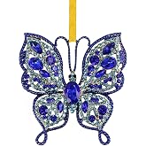 Amazon.com: JUESMOS Blue Butterfly Christmas Ornament 2025 Metal ...