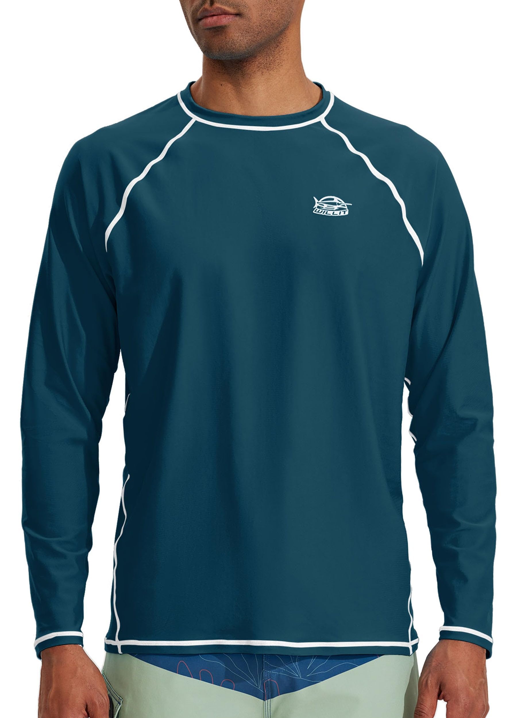Willit Men's Rash Guard Swim Shirts SPF Water Shirt Long Sleeve UPF 50 ...