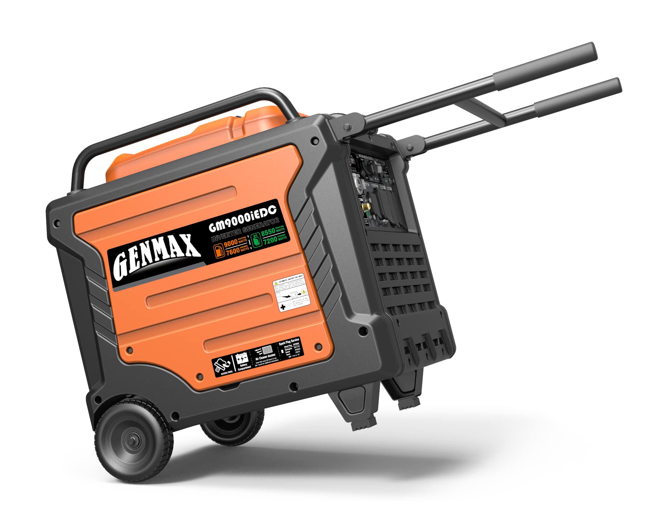 GENMAX Portable Generator, 9000W Super QuietDual Fuel Portable Engine ...