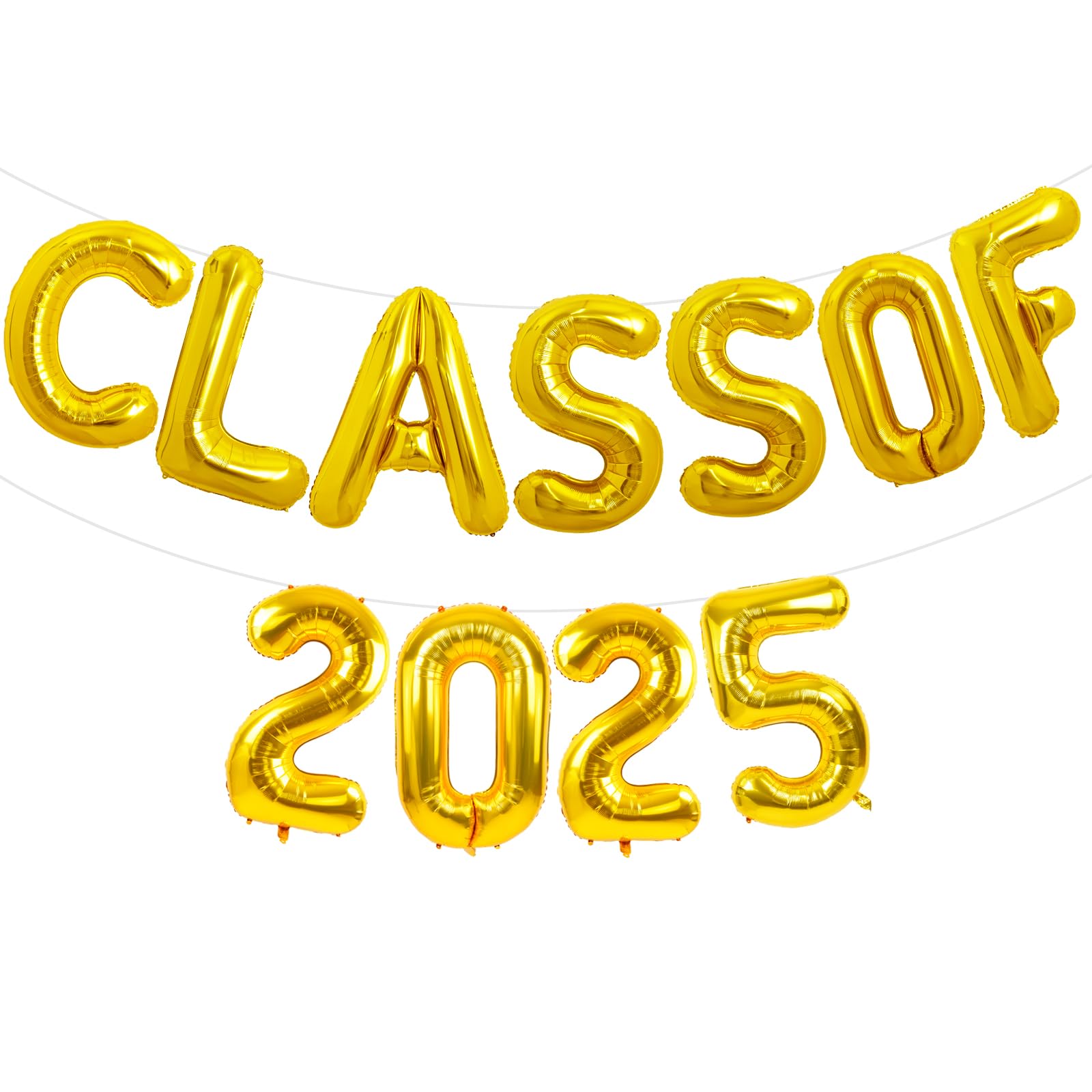 TONIFUL Gold Class of 2025 Graduation Balloon Banners Class of 2025 ...