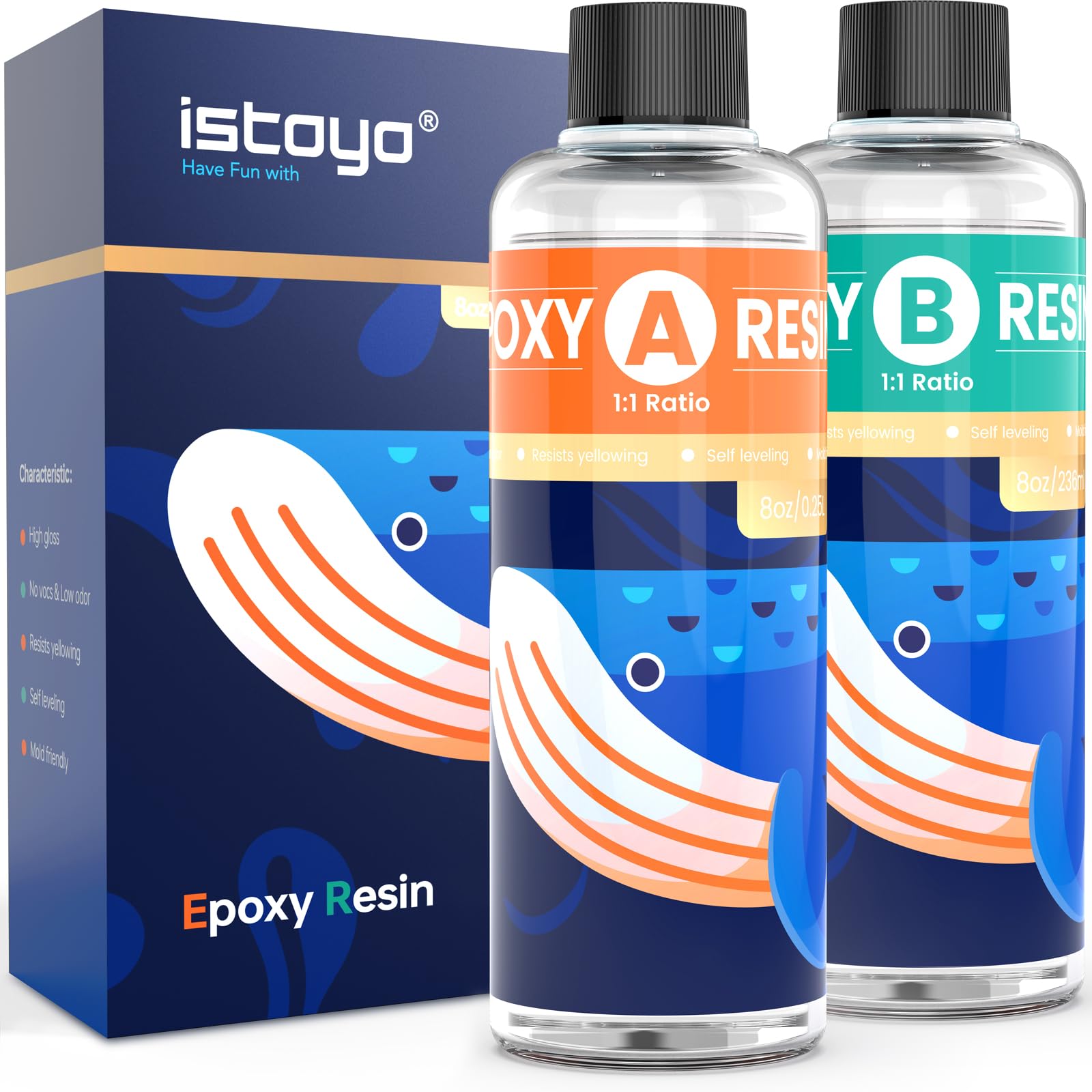 Mua ISTOYO Epoxy Resin, 16 OZ Crystal Clear No Bubbles Epoxy Resin Kit ...
