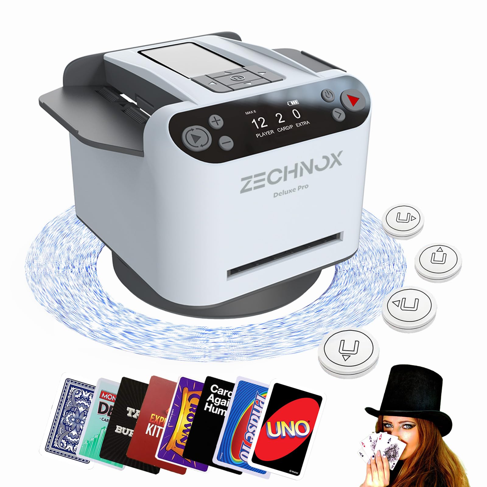 2025 New Smart 2-in-1 Automatic Card Shuffler and Dealer,Programmable ...
