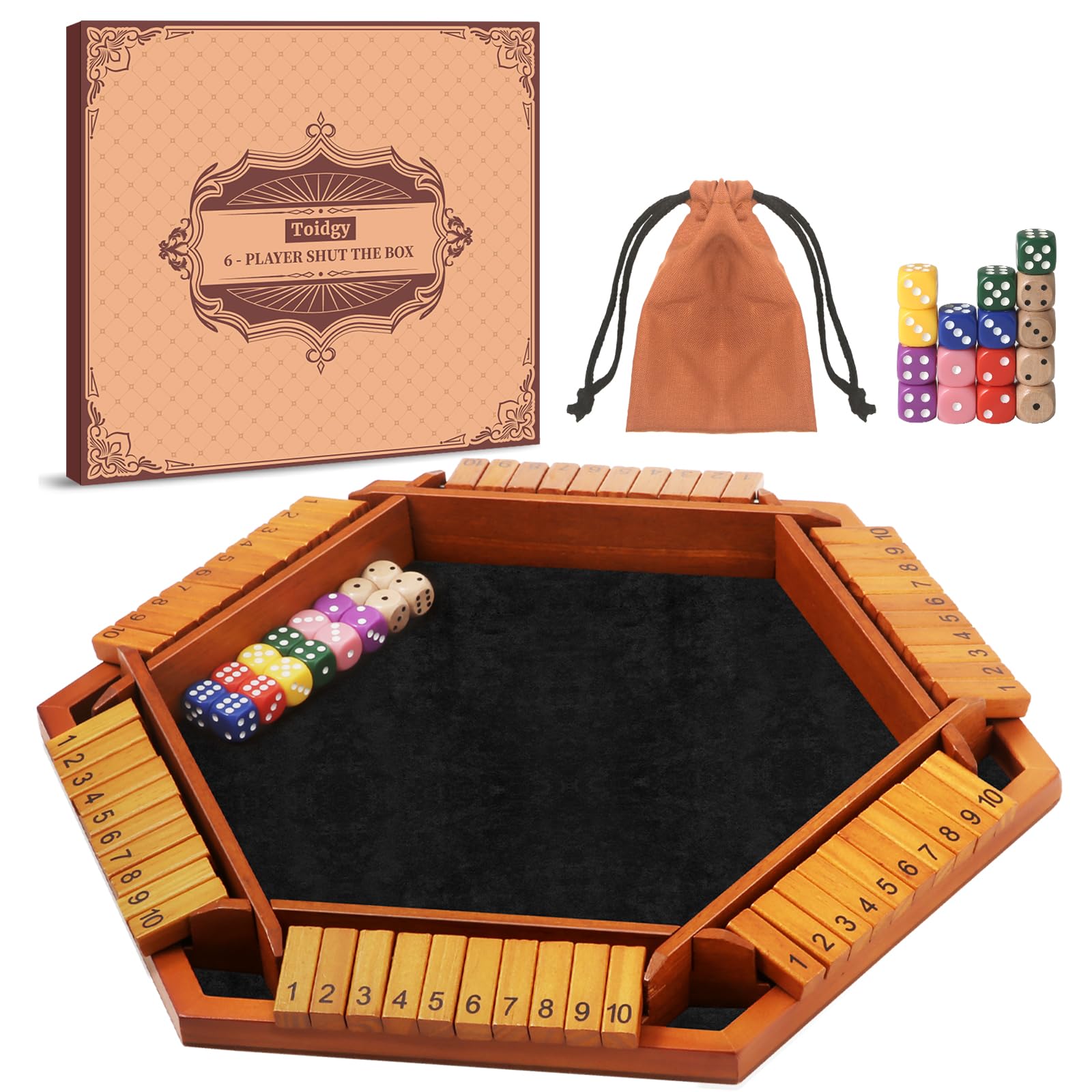 Mua 1-6 Players Shut The Box Dice Games, Wooden Board Table Math Game ...