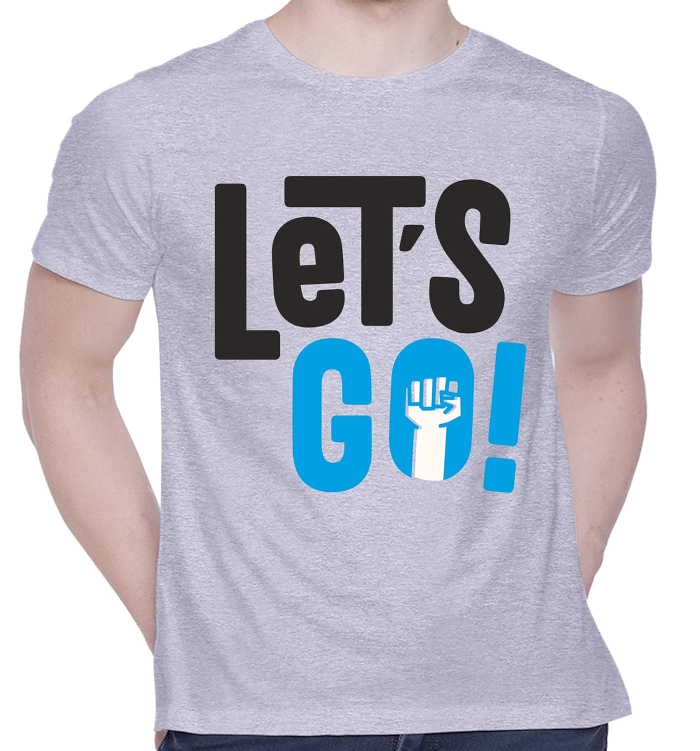 Buy CreativiT Graphic Printed T-Shirt for Unisex Let's Go Motivation T ...