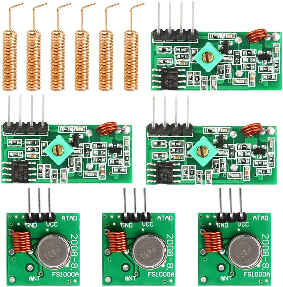 WayinTop 3 Set 433MHz RF Wireless Transmitter and Receiver Module + RF ...