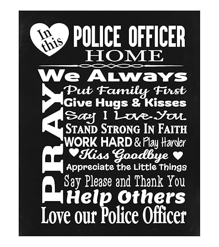 Amazon.com: ♥ Police Officer's Home Chalk Effect Print, Deputy Sign ...