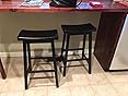 Amazon.com: Legacy Decor Saddle Back 29" H Wood Bar Stool in Black ...