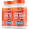 Mega Omega 3, EPA 1000mg + DHA 400mg, Certificado Meg-3, 60 cápsulas, Bigens (Kit 2, Com ...