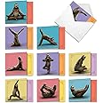 Amazon.com : The Best Card Company - 10 Blank Yoga Note Cards (4x 5.12 ...