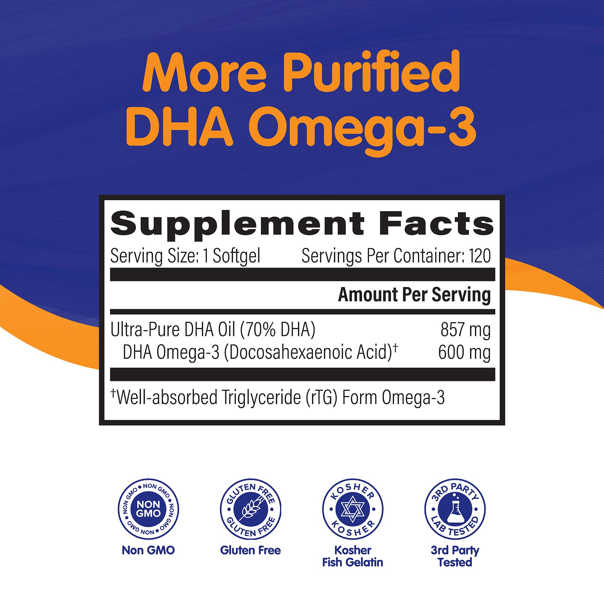 Mua OmegaVia DHA 600 mg Omega-3 Fish Oil, 120 Capsules, Ultra-Pure DHA ...