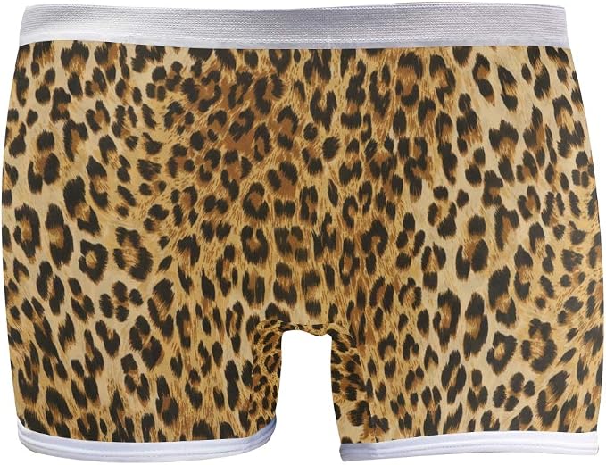 PUXUQU Women's Boyshort Boxers Shorts Tropical Animal Leopard Print ...