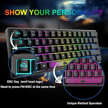Mua ZIYOU LANG K61 60% Percent Gaming Keyboard, Compact RGB Chroma ...