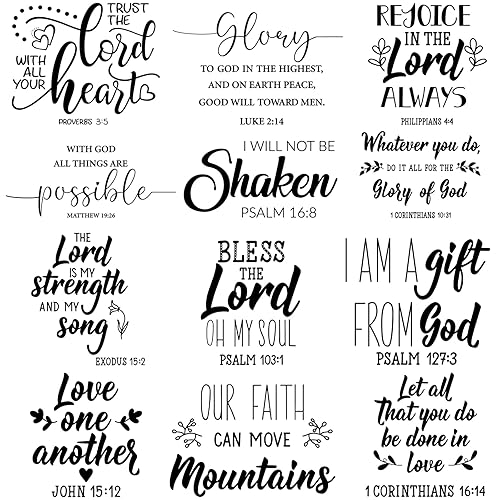 12 Pieces Bible Verse Wall Decals Scripture Wall Art Inspirational ...