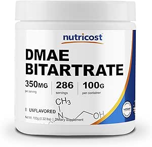 Amazon.com: Nutricost Pure DMAE-Bitartrate Powder 100 Grams : Health ...