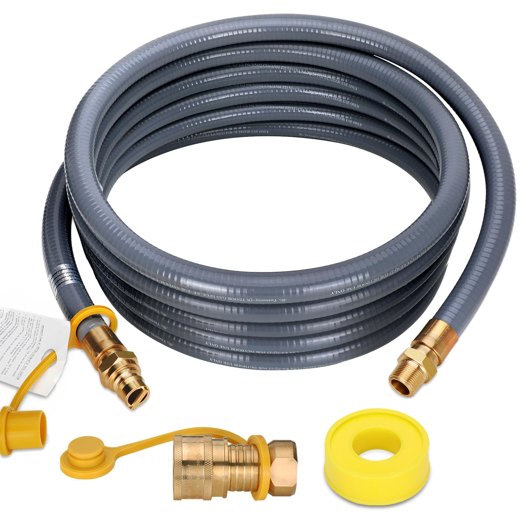 30FT 3/4" ID Natural Gas Hose with Quick Connect, CSA Certified 3/4 ...