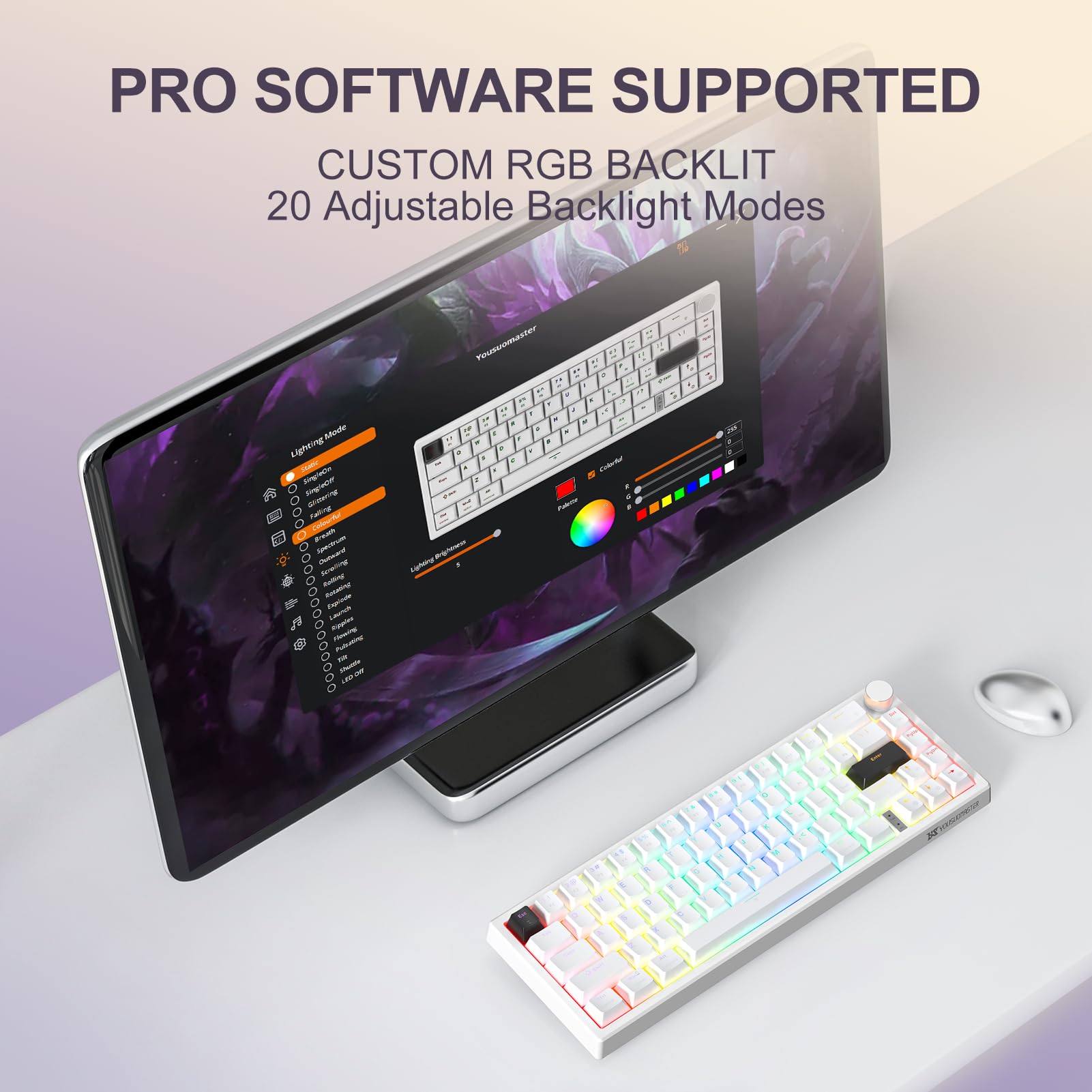 Mua YOUSUOMASTER X82 Wired Gaming Keyboard with Volume Knob,60% ...