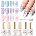 Amazon.com : GELLEN Gel Nail Polish Set, 6PCS Jelly Blue Purple Gel ...
