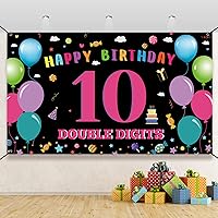 Amazon.com : HTDZZI 10th Birthday Decorations for Girl, Happy 10th Birthday Backdrop Banner ...