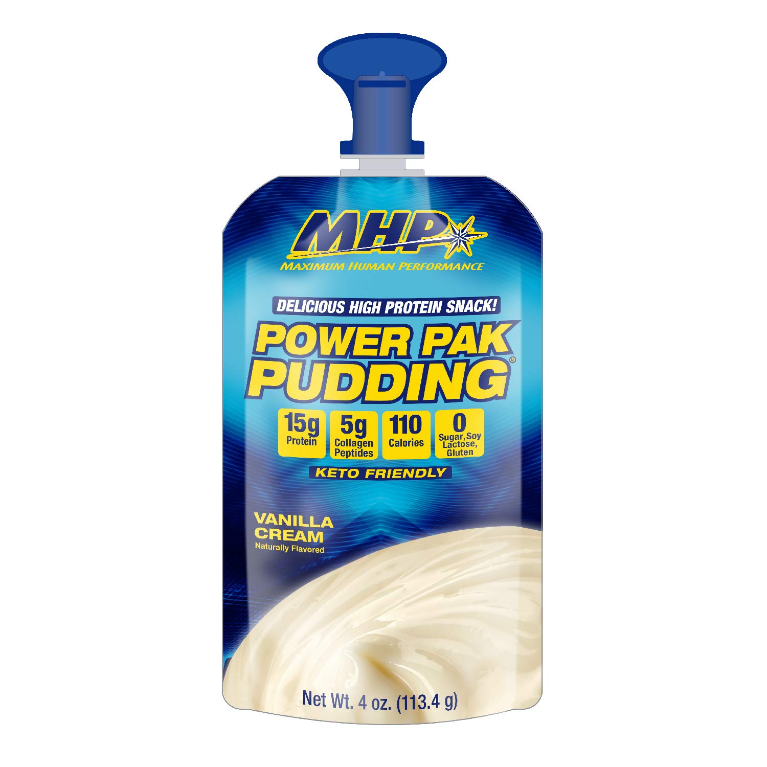 MHP Power Pak Vanilla Pudding Pouches 6 Pack, 15g Protein, 5g Collagen ...