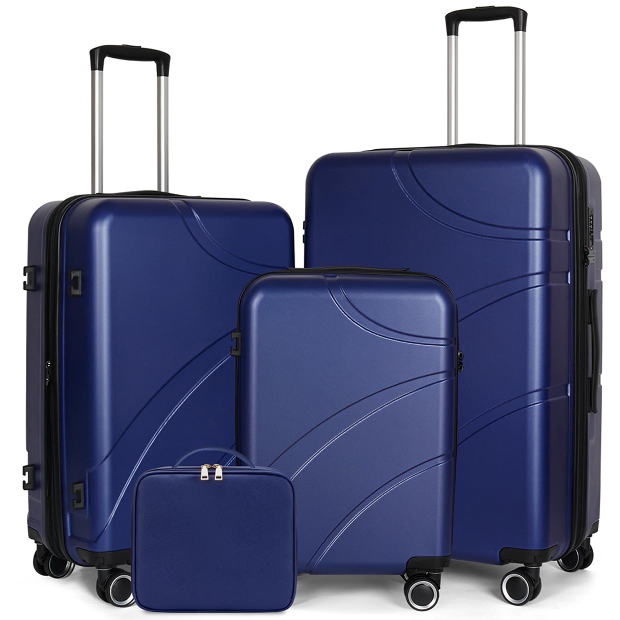 TILYMOL Luggage Sets 4 Piece Suitcase Set with Spinner Wheel, Hardshell ...