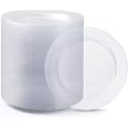 Amazon.com: Bestluck 100PCS Clear Plastic Dinner Plates 10inch, Premium ...