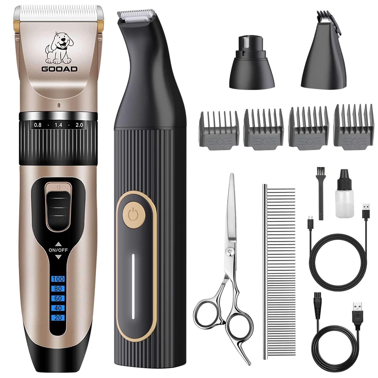 Gooad Dog Clippers Grooming Kit Hair Clipper -4 in 1Low Noise ...
