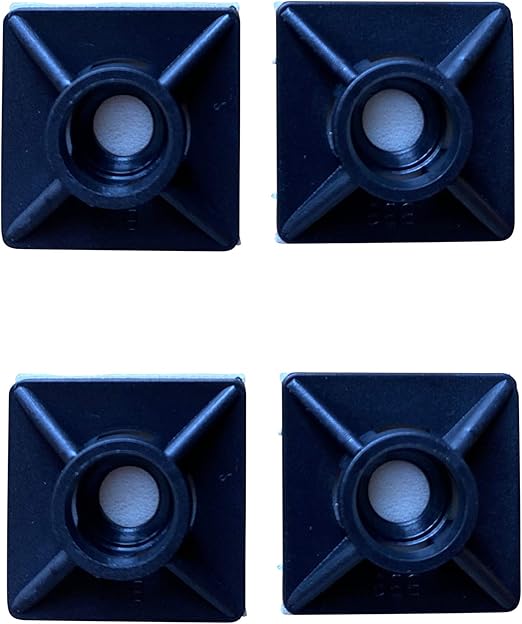 100 Pack of Black Cable Tie Bases - 19mm x 19mm (3/4") - Premium ...