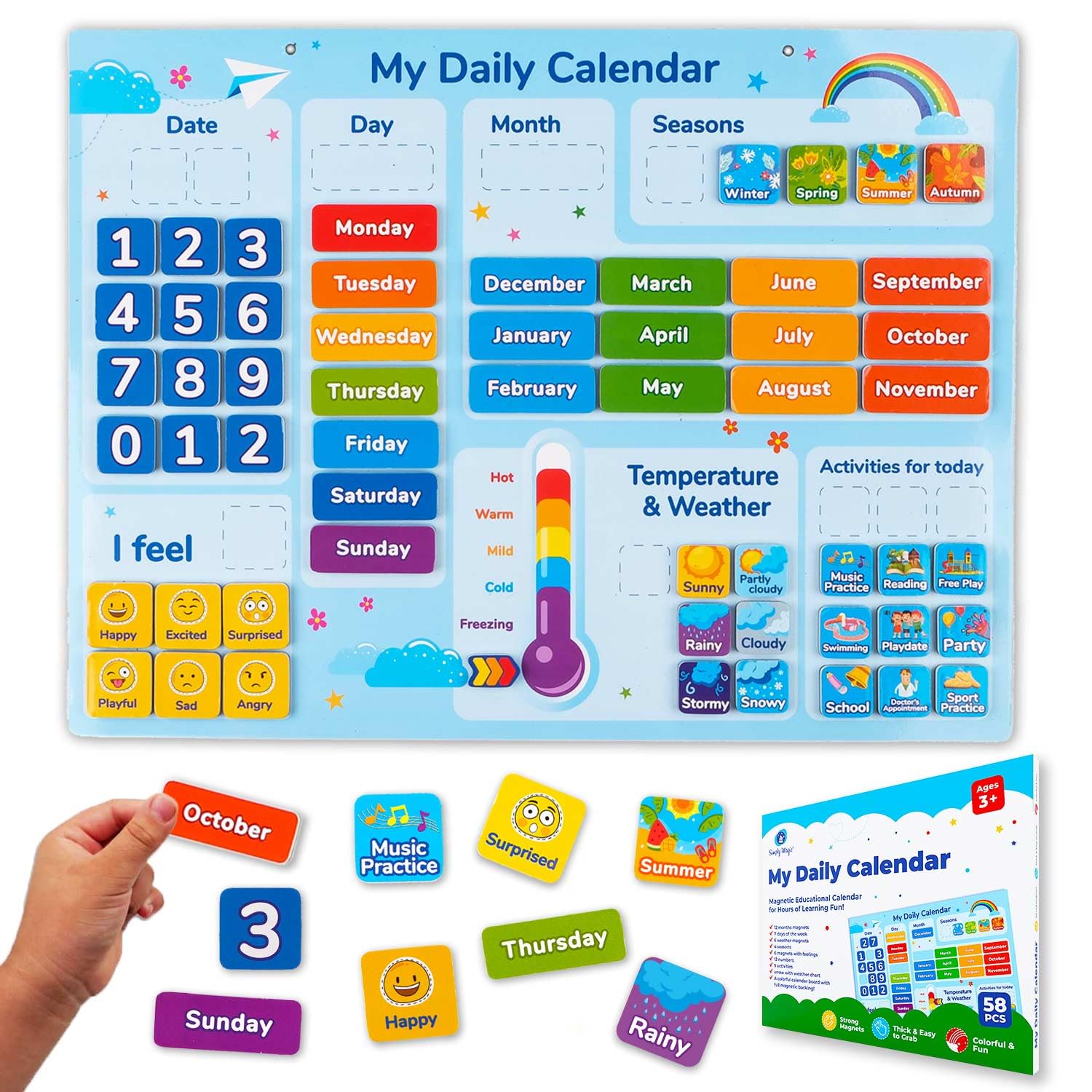 Mua Simply magic 58 PCS Kids Calendar - My First Daily Magnetic ...
