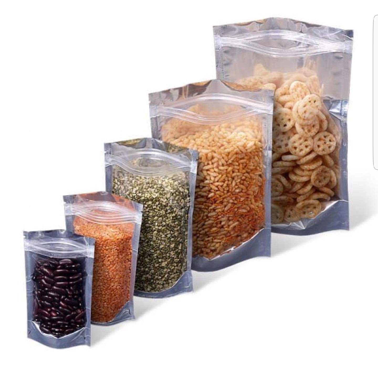 Buy WEPACK Silver Pouch with one Side Clear Spices, Dry Fruits Packing ...
