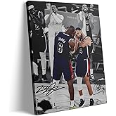 Amazon.com: Basketball Legends Canvas Wall Art Print Poster, Iconic Sports Stars Shooting ...