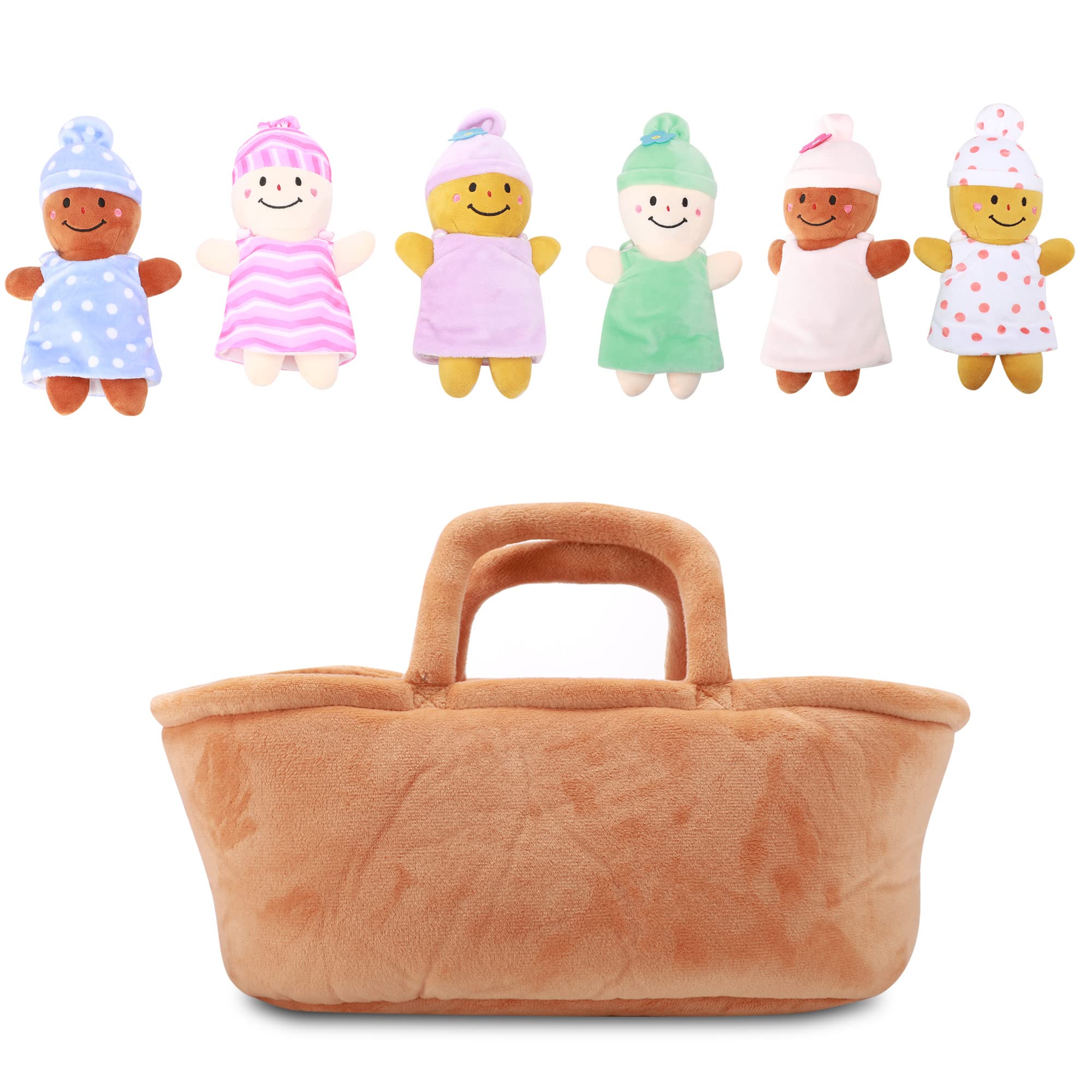 Mua Basket Plush Baby Dolls Soft Multicultural Sensory Babies Toy Set 6 ...