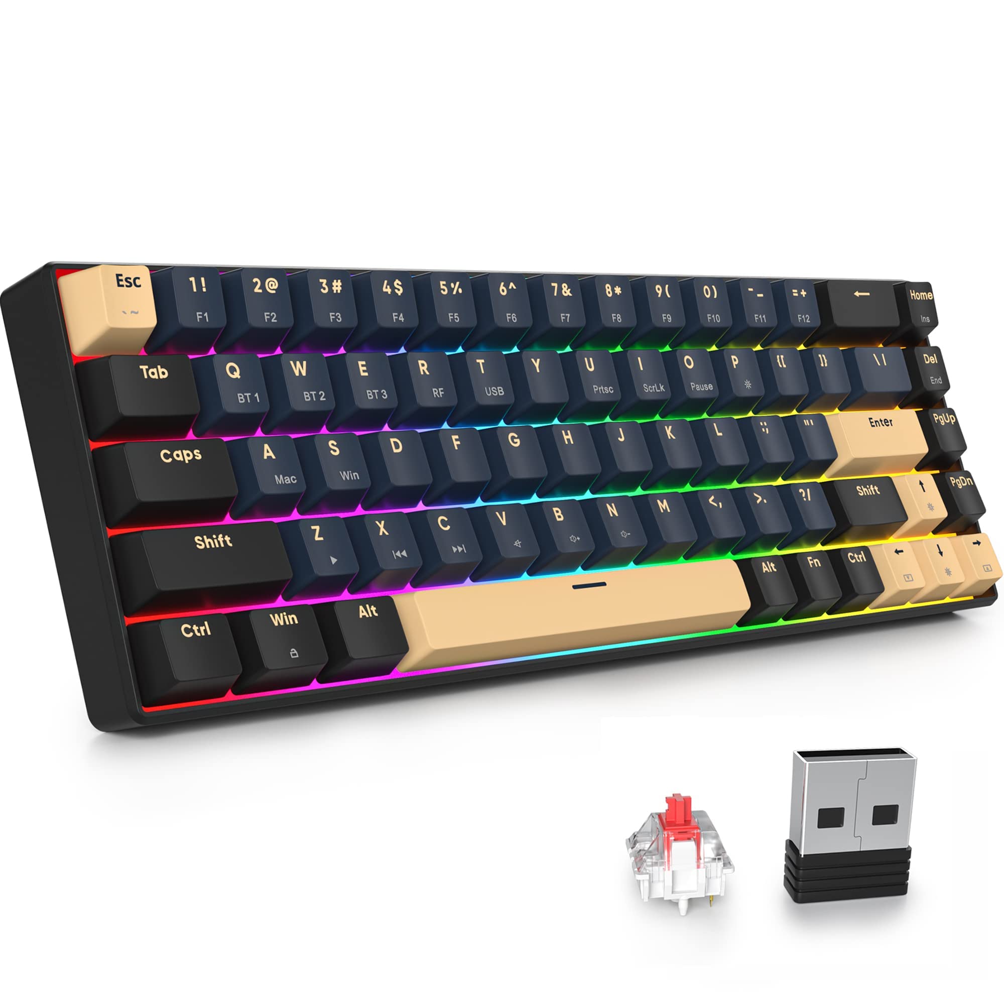 Mua surmen GT68 65% Mechanical Gaming Keyboard 60 Percent RGB Hot ...