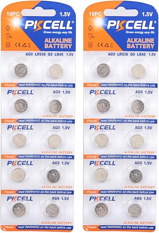 Amazon.com: LR936 LR45 1.5V AG9 G9 194 Button Cell Watch Batteries ...