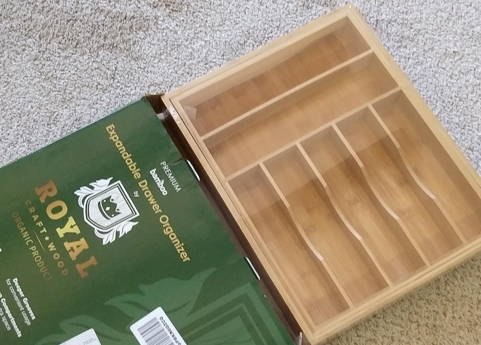 Bamboo Kitchen Drawer Organizer - Utensil Holder and Cutlery Tray with ...