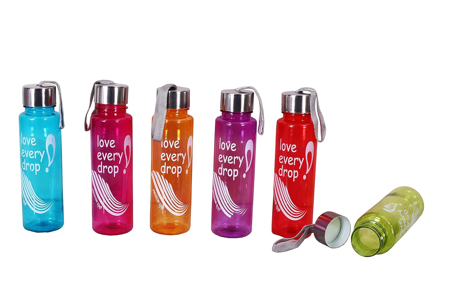 Mission pani plastics bottle set with ss belt cap is esuy to carry With ...