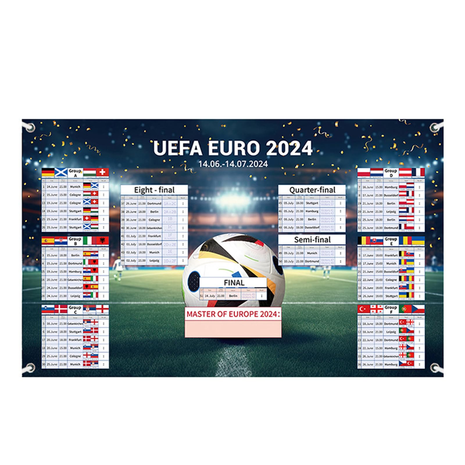 Euro 2024 Wall Chart,Euro Tournament Wall Chart 2024, Euro 2024 Poster Soccer Wallchart ...