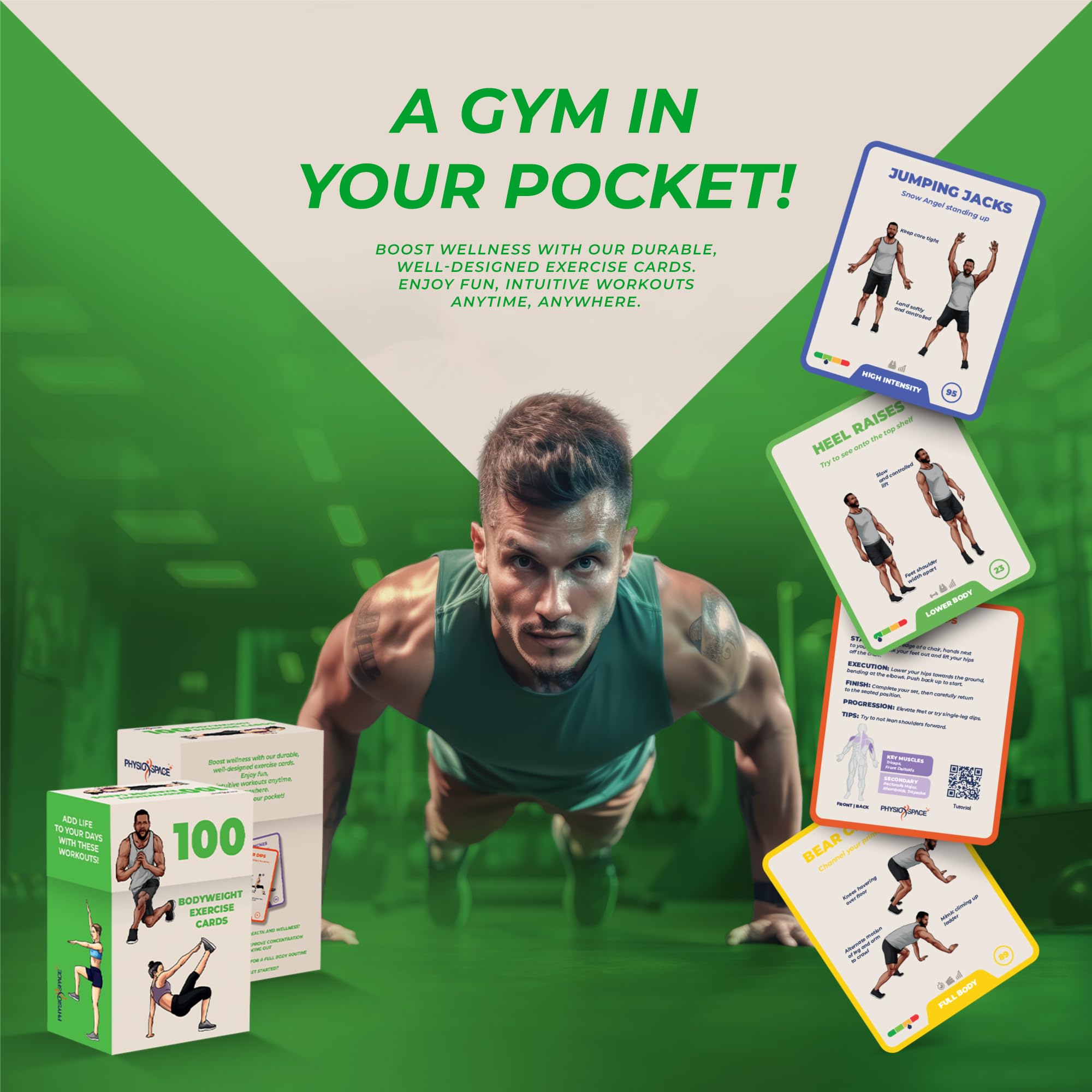 Mua 100+ Bodyweight Exercise Flashcards for Home Workout – PhysioSpace ...