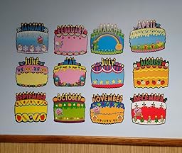 Amazon.com : Carson Dellosa Birthday Cakes Bulletin Board Set (1726 ...