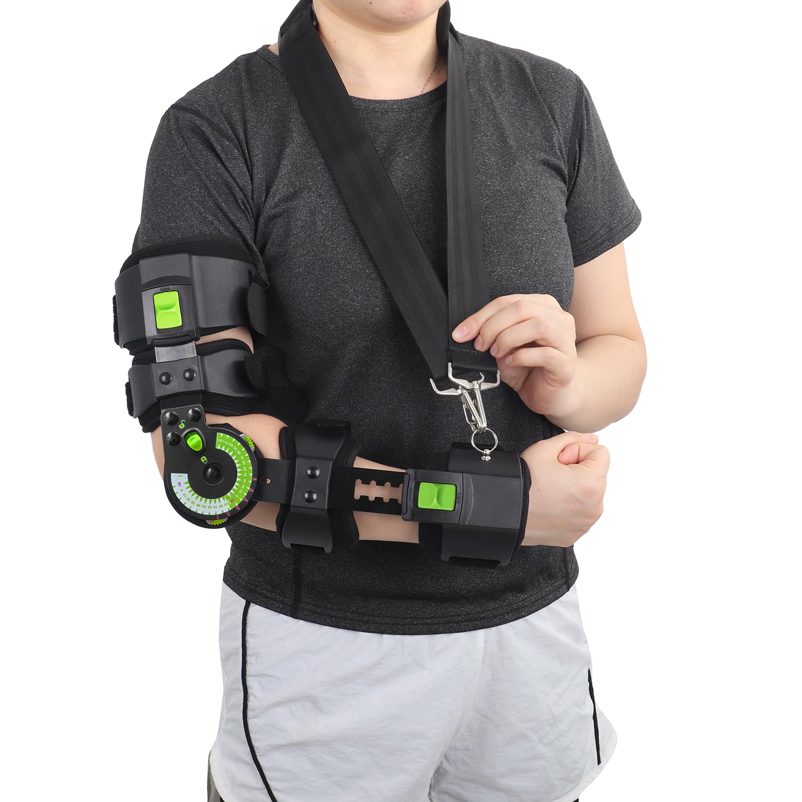 YGHFBG Adjustable Hinged ROM Elbow Brace - Post-Op Stabilizer Splint ...