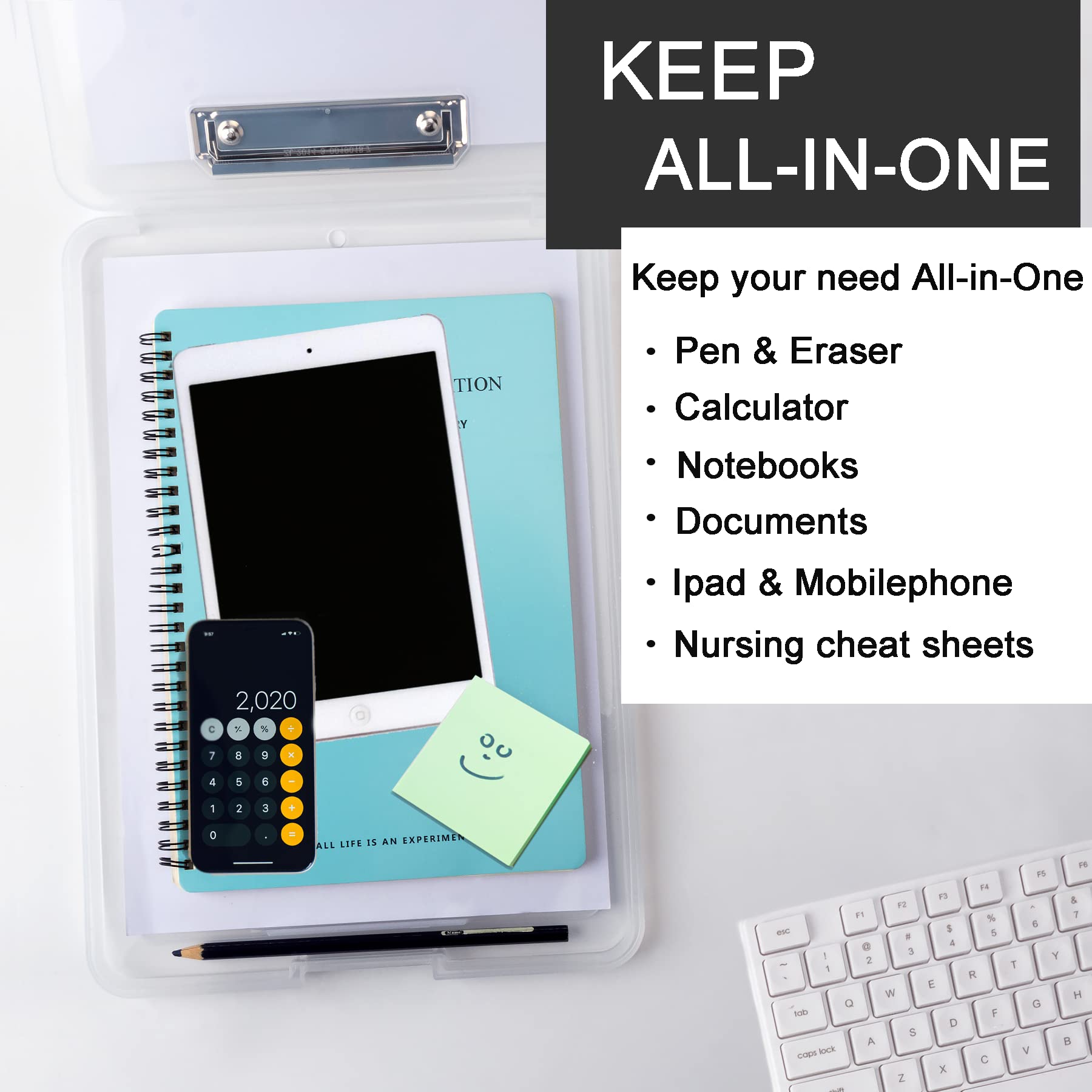 Mua Plastic Storage Clipboard with Low Profile Clip, Transparent ...