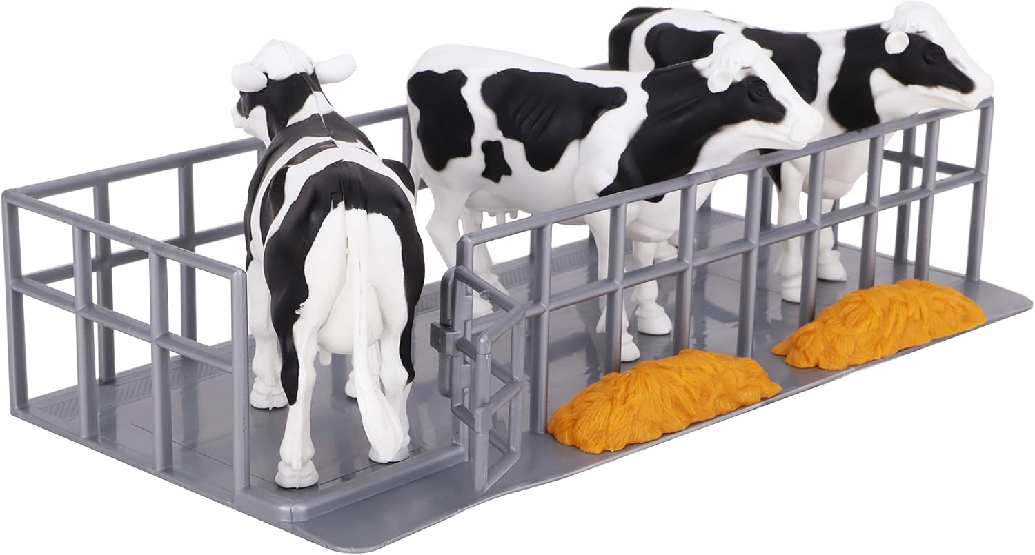 Toyland® Cow Feeding Playset – 3 Cows With Feeding Pen – Farming Toys ...