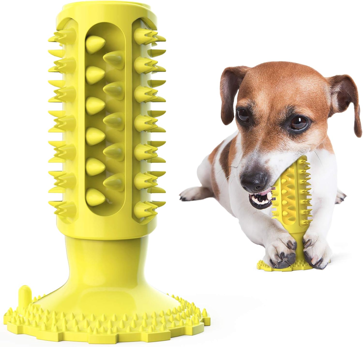 Dog Toothbrush Toy Caseeto Dog Chew Toy Puppy Teething Toys Toothbrush Durable Safe Yellow dog-toothbrush-toy-caseeto-dog-chew-toy-puppy-teething-toys-toothbrush-durable-safe-yellow