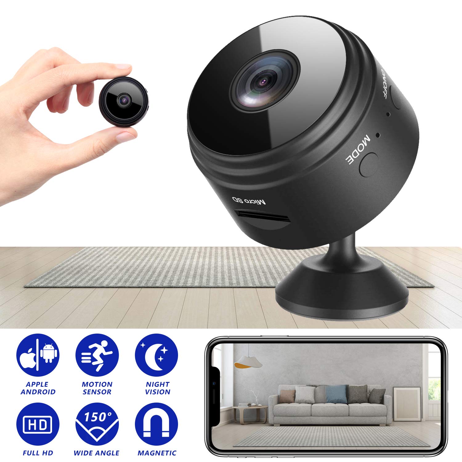 Mini Spy Camera Wireless Hidden Home WiFi Security Cameras 1080P Night