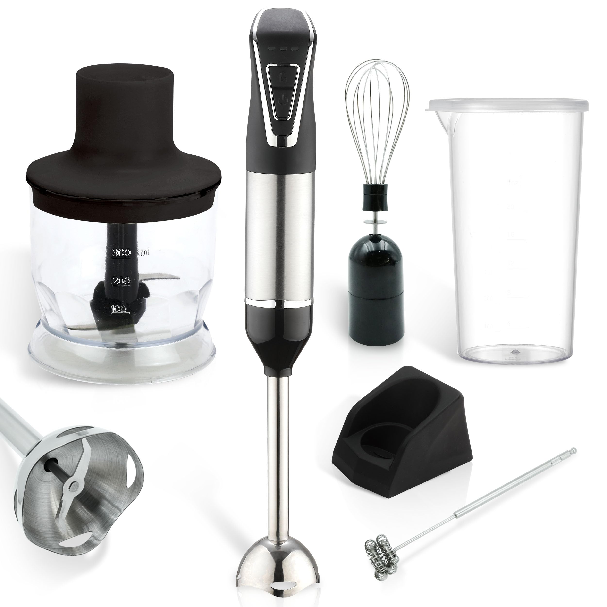 Cordless Portable Immersion Blender 5-in-1 Blender Set, Ice Crushing ...