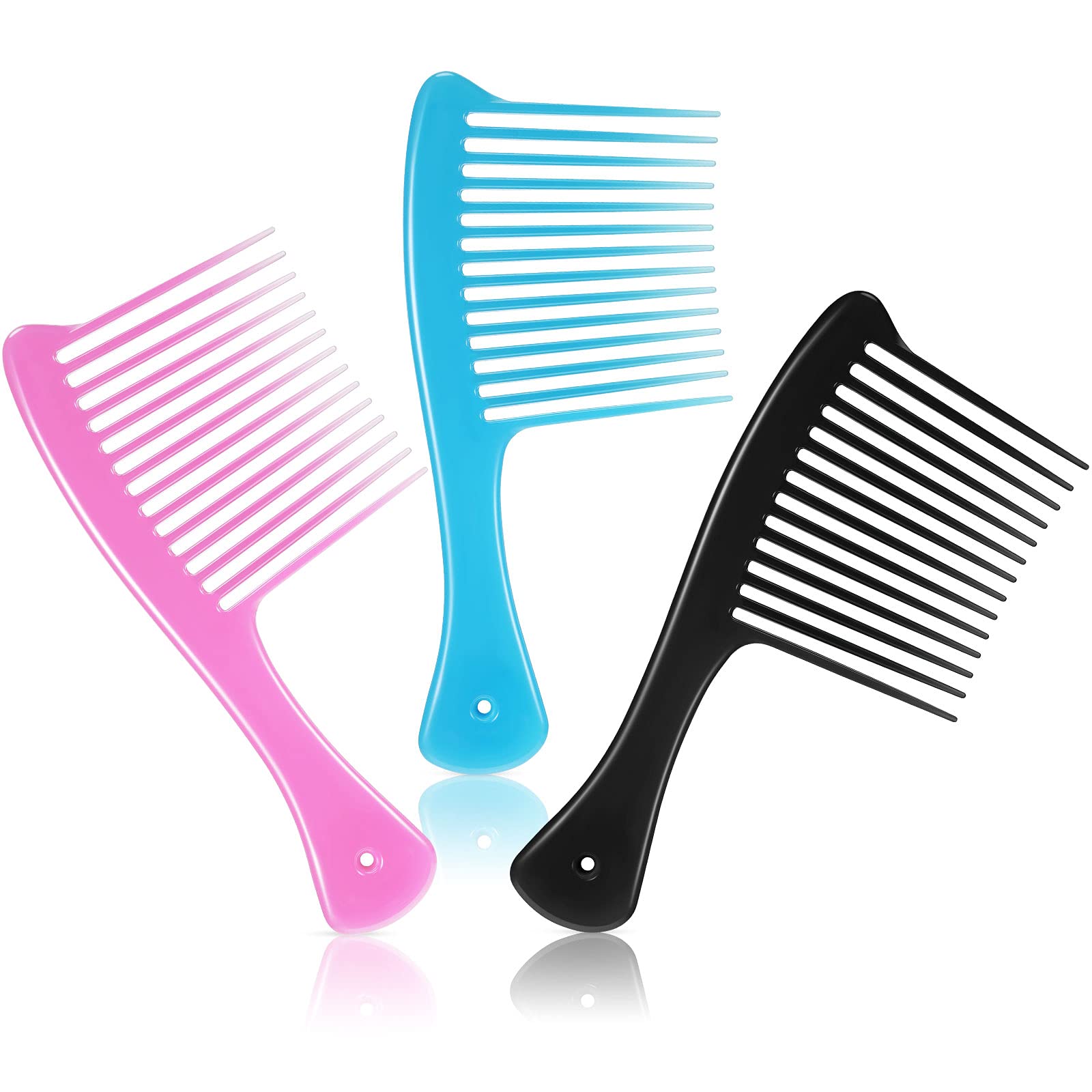 3 Pieces Wide Tooth Comb Jumbo Rake Comb, Detangler Salon Shampoo For ...