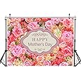 Amazon.com : WOLADA 7x5FT Happy Mothers Day Photography Backdrop Mother's Day Flowers Wall ...