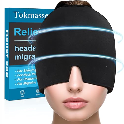 Migraine Relief Cap, ice Head Pack Gel, Cold and Heat Therapy, Sinus ...