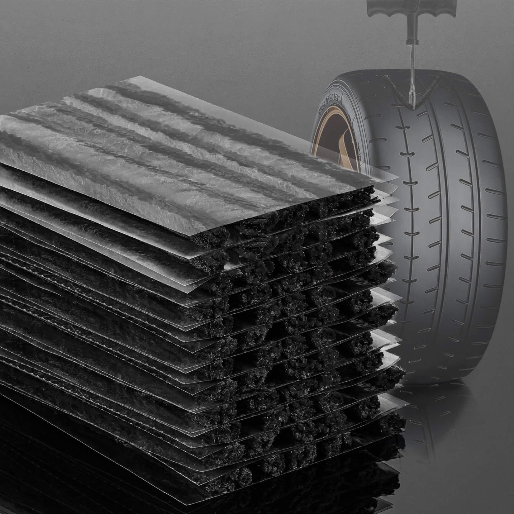 60PCS Tire Plugs Heavy Duty - MAQIHAN Black Tire Repair Plugs Flat Tire ...