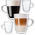 Amazon.com | Glass Espresso Cups - Double Wall Insulated Coffee Mugs ...